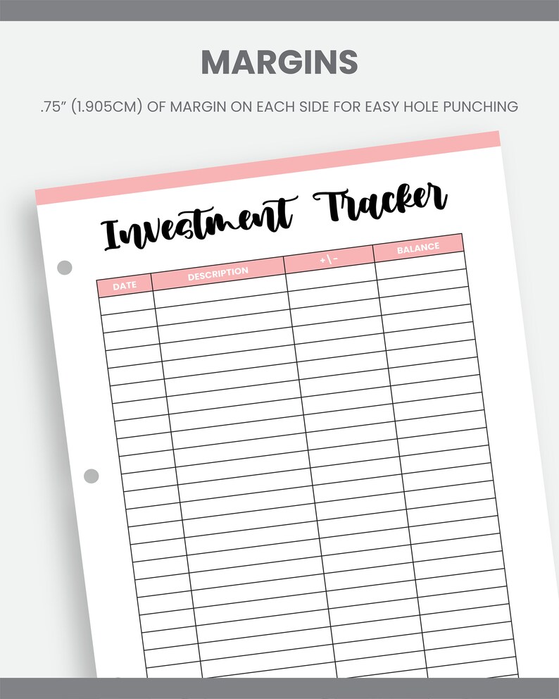 Printable Investment Colorful Financial Budget Planner System Cash ...