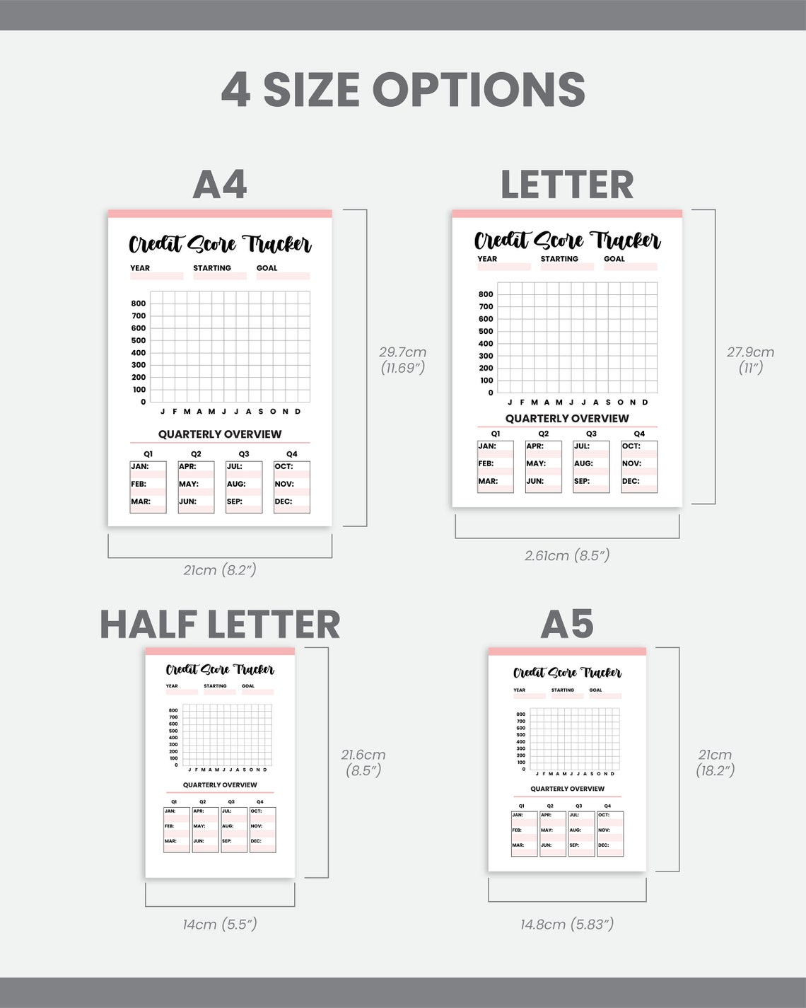 Printable Credit Score Tracker PDF Download Financial Printable Budget ...