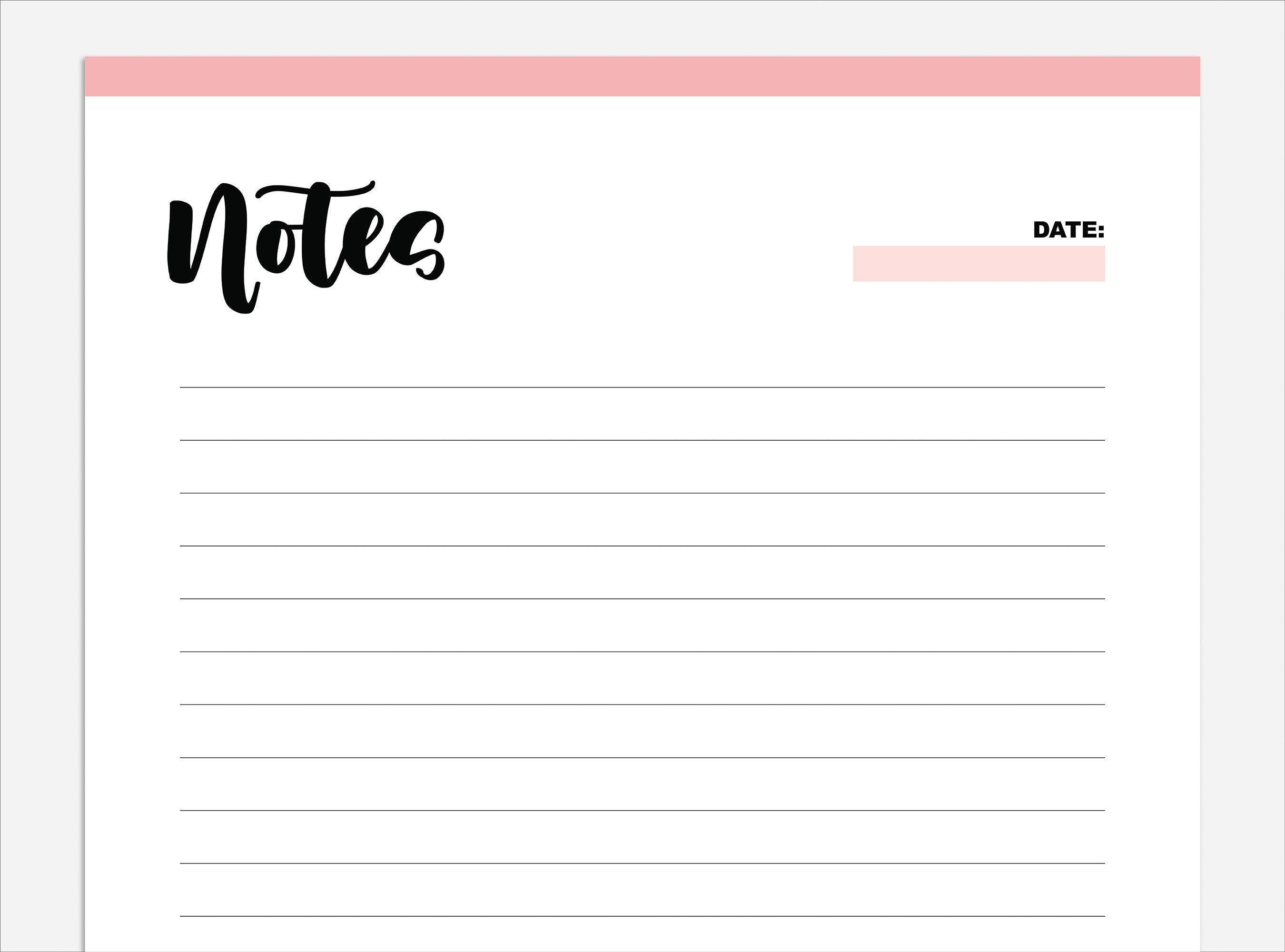Páginas imprimibles de notas alineadas / PDF / Descarga instantánea ...