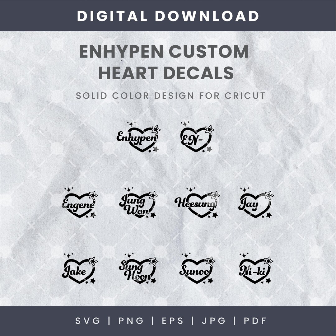 Kpop ENHYPEN Heart Decals Light Stick Decal Design, Vector Kpop Files ...