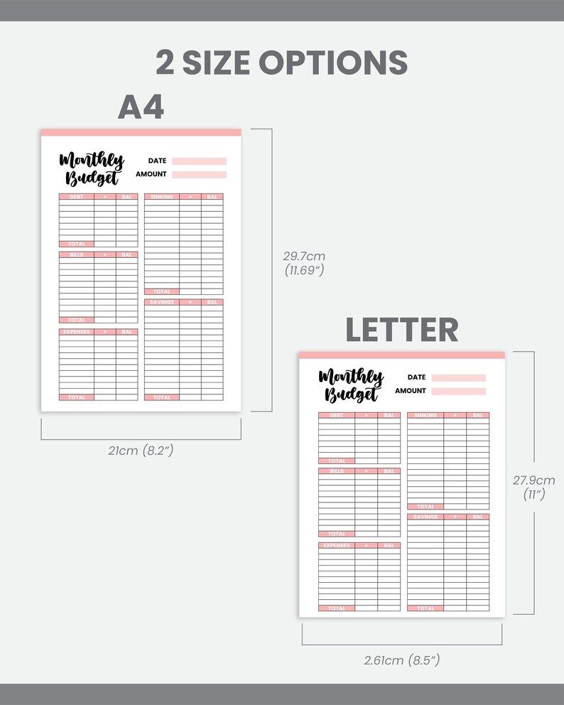 Printable Budget Bundle Pack Printable Colorful Financial Budget ...