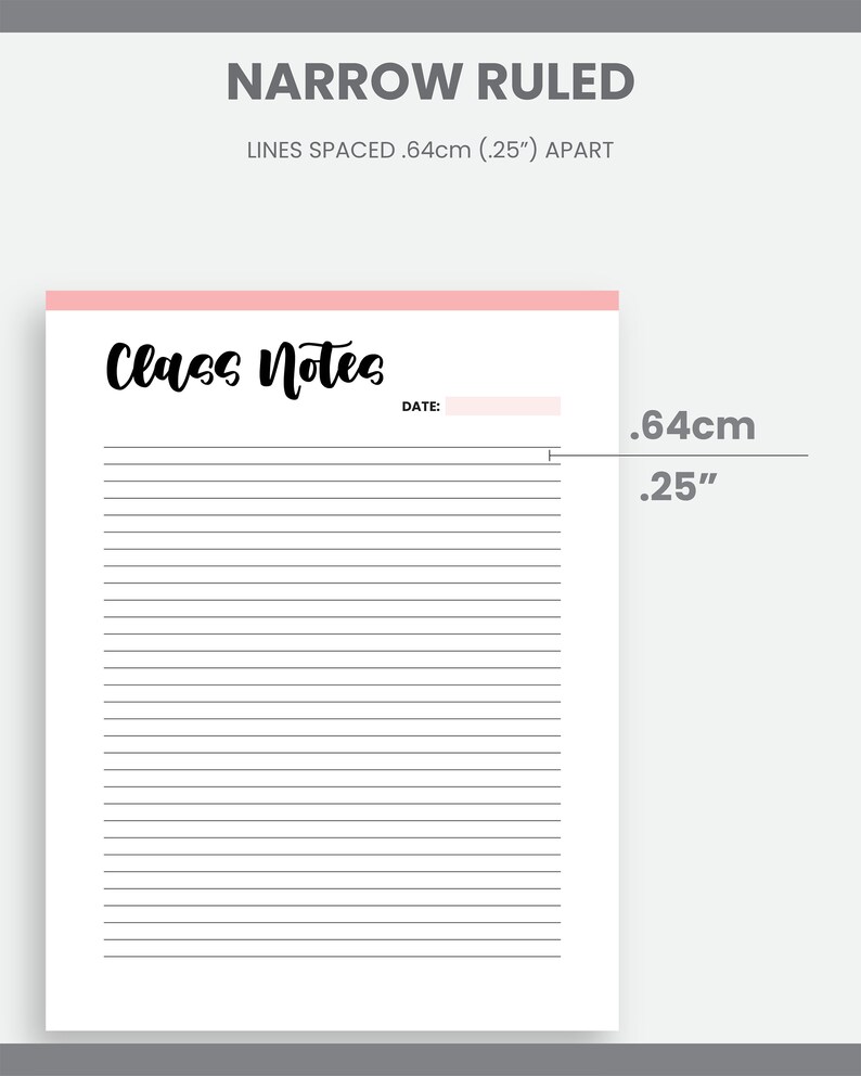 Printable Class Notes Student Printable Study PDF | Etsy