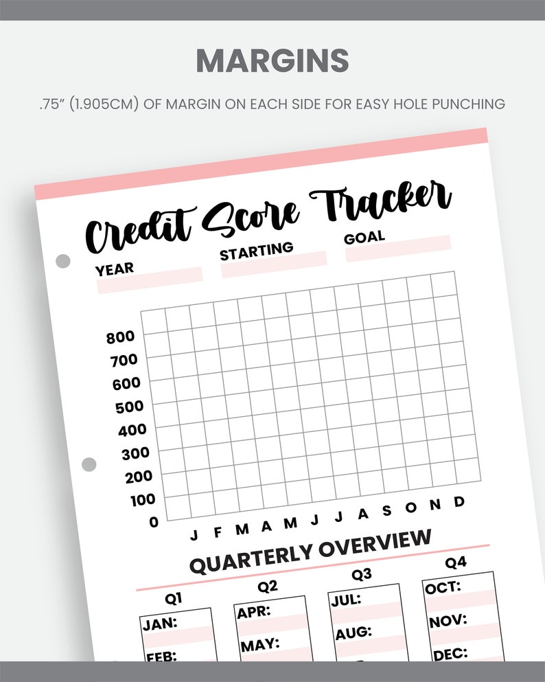 Printable Credit Score Tracker PDF Download Financial Printable Budget ...