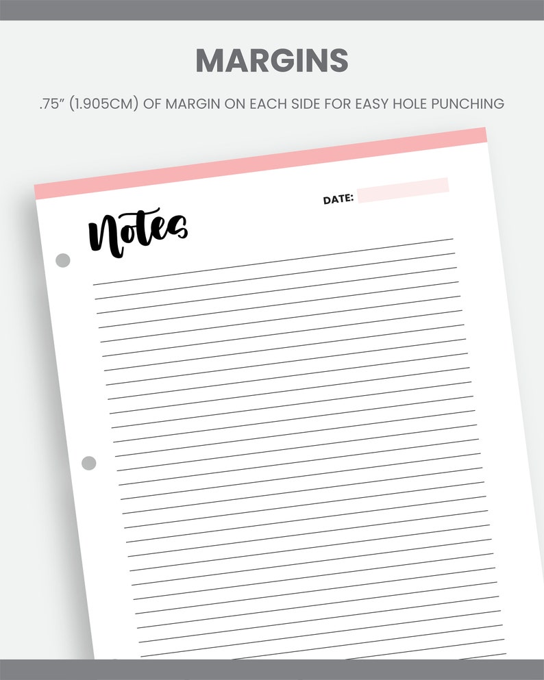 Printable College Ruled Lined Notes | Student Printable | Study PDF ...