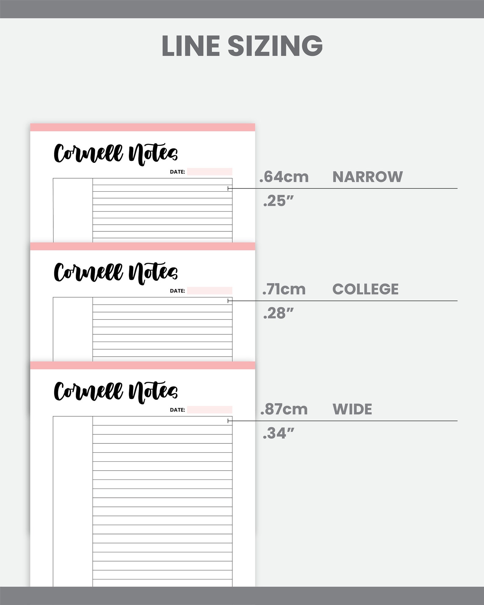 Printable Cornell Notes Bundle | Study | Student PDF | A4 | A5 | Letter ...