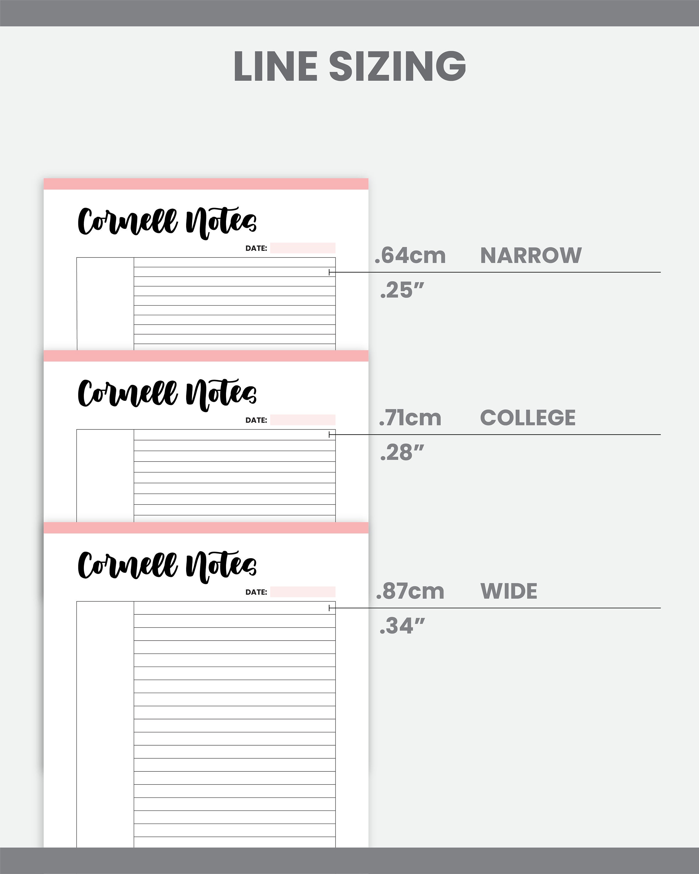 Printable Cornell Notes Bundle | Study | Student PDF | A4 | A5 | Letter ...