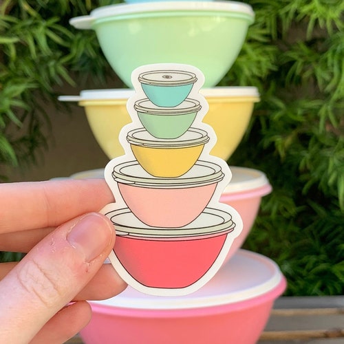 Vintage Pastel Tupperware Wonderlier Bowls Sticker/magnet | Etsy Canada