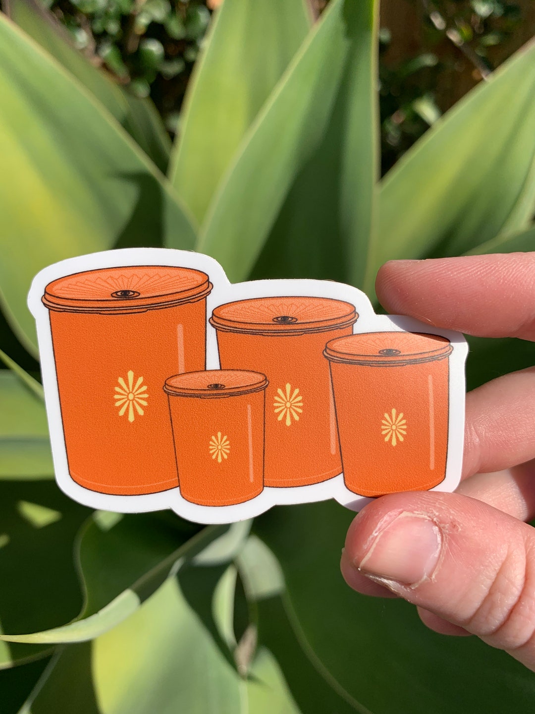 Vintage Orange Tupperware Dry Goods Container Sticker/magnet ...