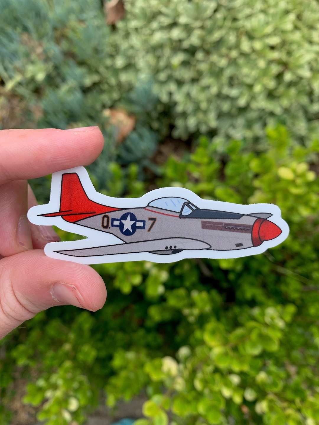 WWII P-51 Fighter Plane Sticker Vinyl Dishwasher Safe Waterproof ...