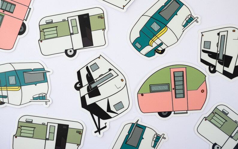 Custom Vintage Trailer Stickers 1 Design 4 Stickers / - Etsy