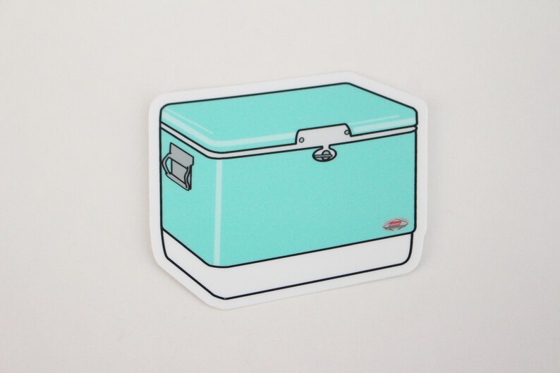 Vintage Hard Side Ice Chest Sticker / Magnet - Turquoise - Vinyl ...