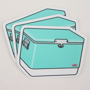 Vintage Hard Side Ice Chest Sticker / Magnet - Turquoise - Vinyl ...