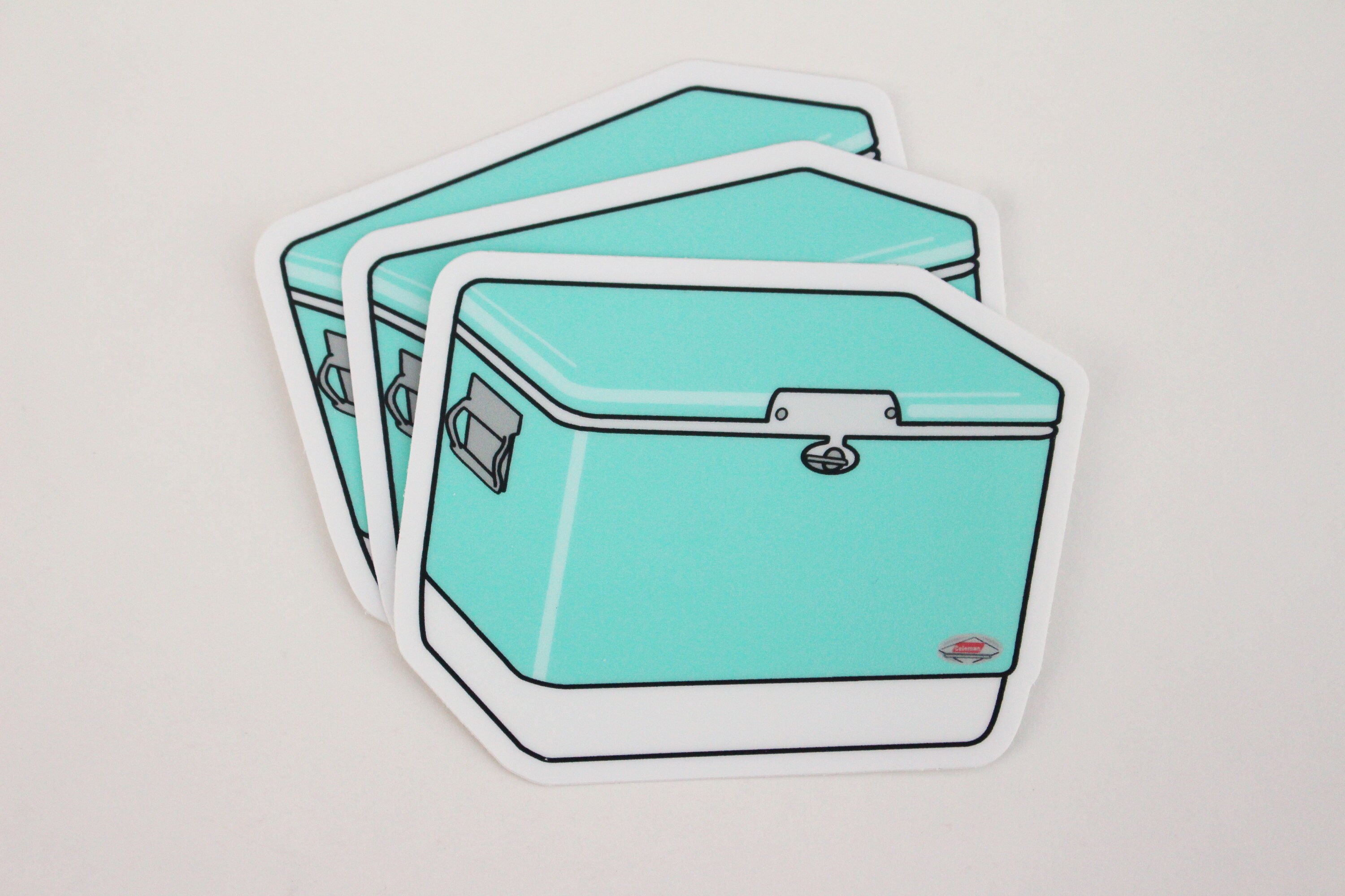 Vintage Hard Side Ice Chest Sticker / Magnet - Turquoise - Vinyl ...