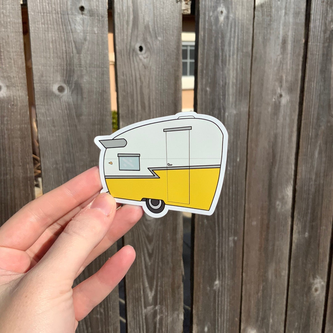 Vintage Trailer Sticker/magnet - 1960's Yellow Shasta Travel Trailer ...