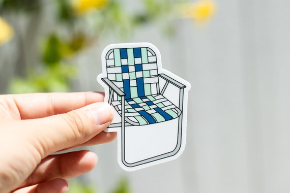 Vintage Aluminum Lawn Chair Sticker / Magnet Light/dark Blue | Etsy