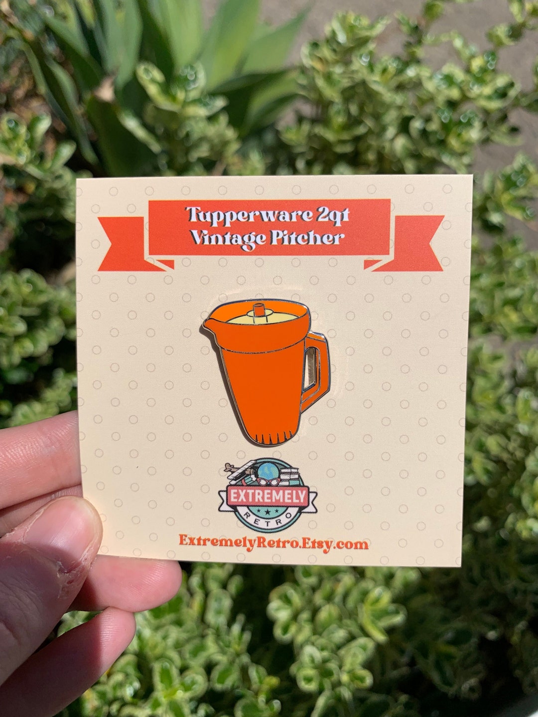 Vintage Orange Tupperware Juice Pitcher Lapel Pin- Marvelous Mrs ...