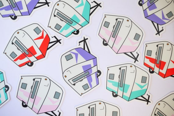 Custom Vintage Trailer Stickers 1 Design 4 Stickers / | Etsy