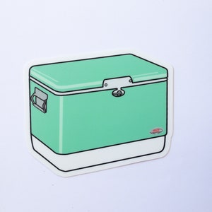 Vintage Hard Side Ice Chest Sticker - Light Green - Vinyl - Dishwasher ...