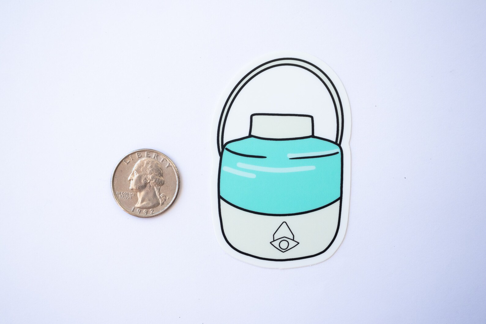 Vintage Water Cooler Sticker / Magnet - Turquoise Blue - Vinyl ...