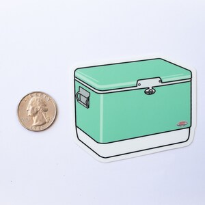 Vintage Hard Side Ice Chest Sticker - Light Green - Vinyl - Dishwasher ...