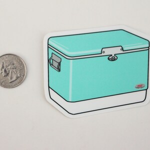Vintage Hard Side Ice Chest Sticker / Magnet - Turquoise - Vinyl ...