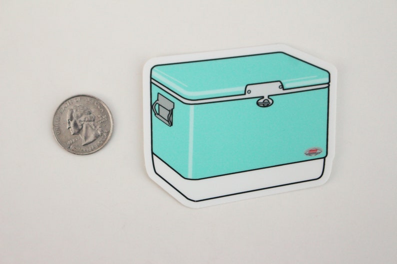 Vintage Hard Side Ice Chest Sticker / Magnet - Turquoise - Vinyl ...
