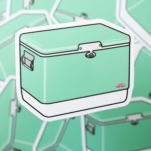 Vintage Hard Side Ice Chest Sticker - Light Green - Vinyl - Dishwasher ...