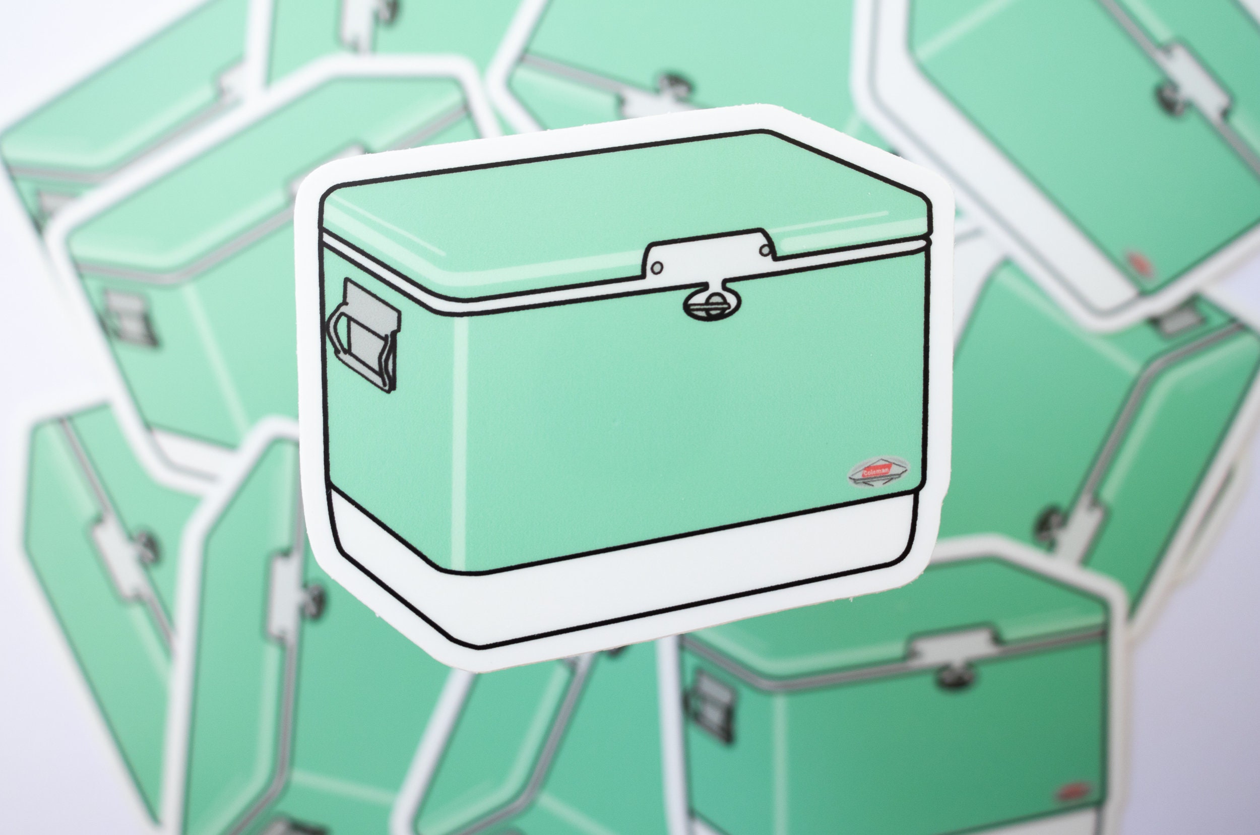 Vintage Hard Side Ice Chest Sticker - Light Green - Vinyl - Dishwasher ...