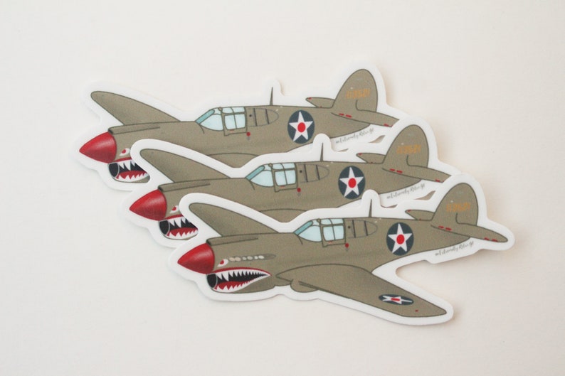 WWII P40 Warhawk Flying Tigers Sticker Vinyl Dishwasher - Etsy