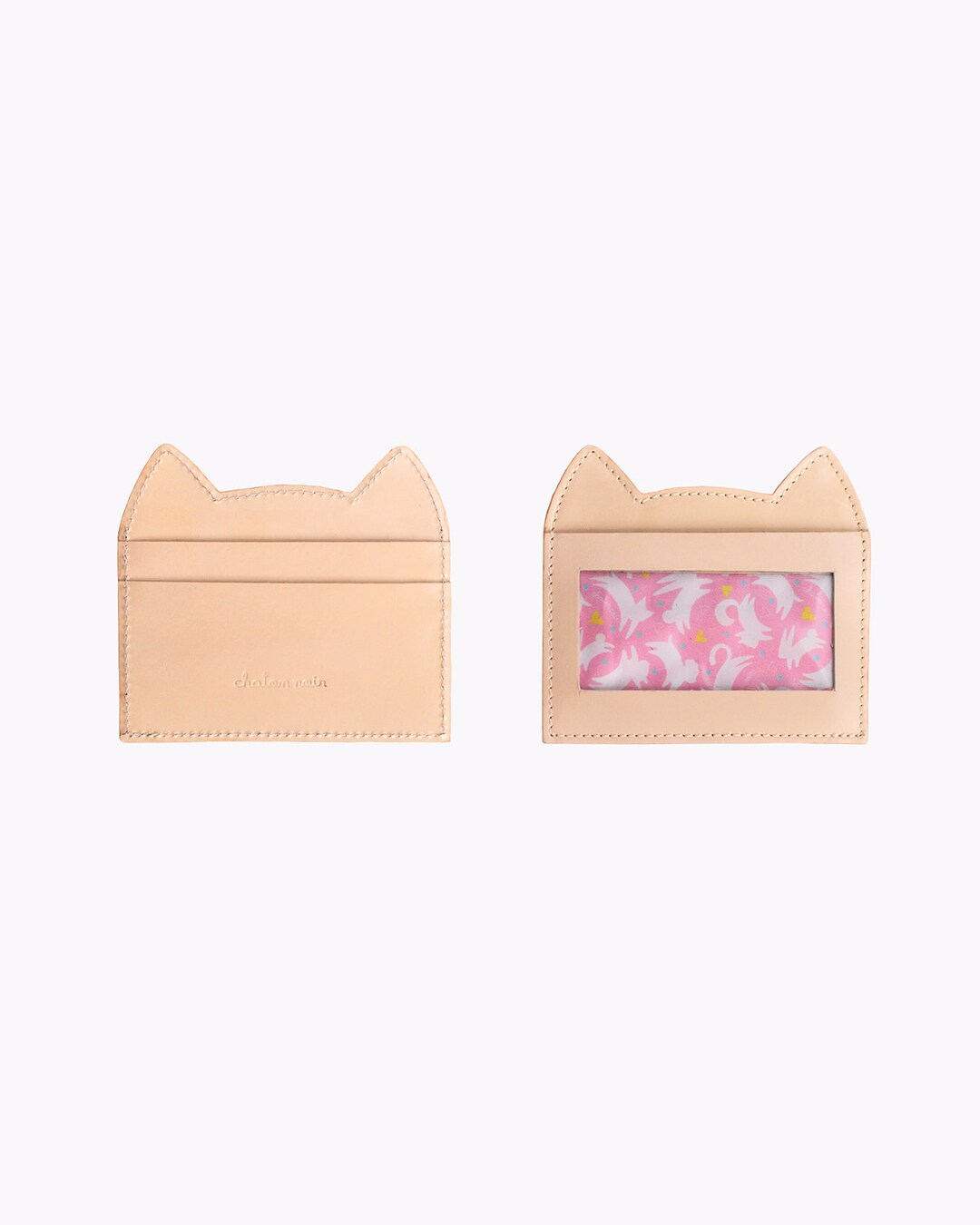 Cat Business Card Holder Cream Leather Card Wallet Women - Etsy