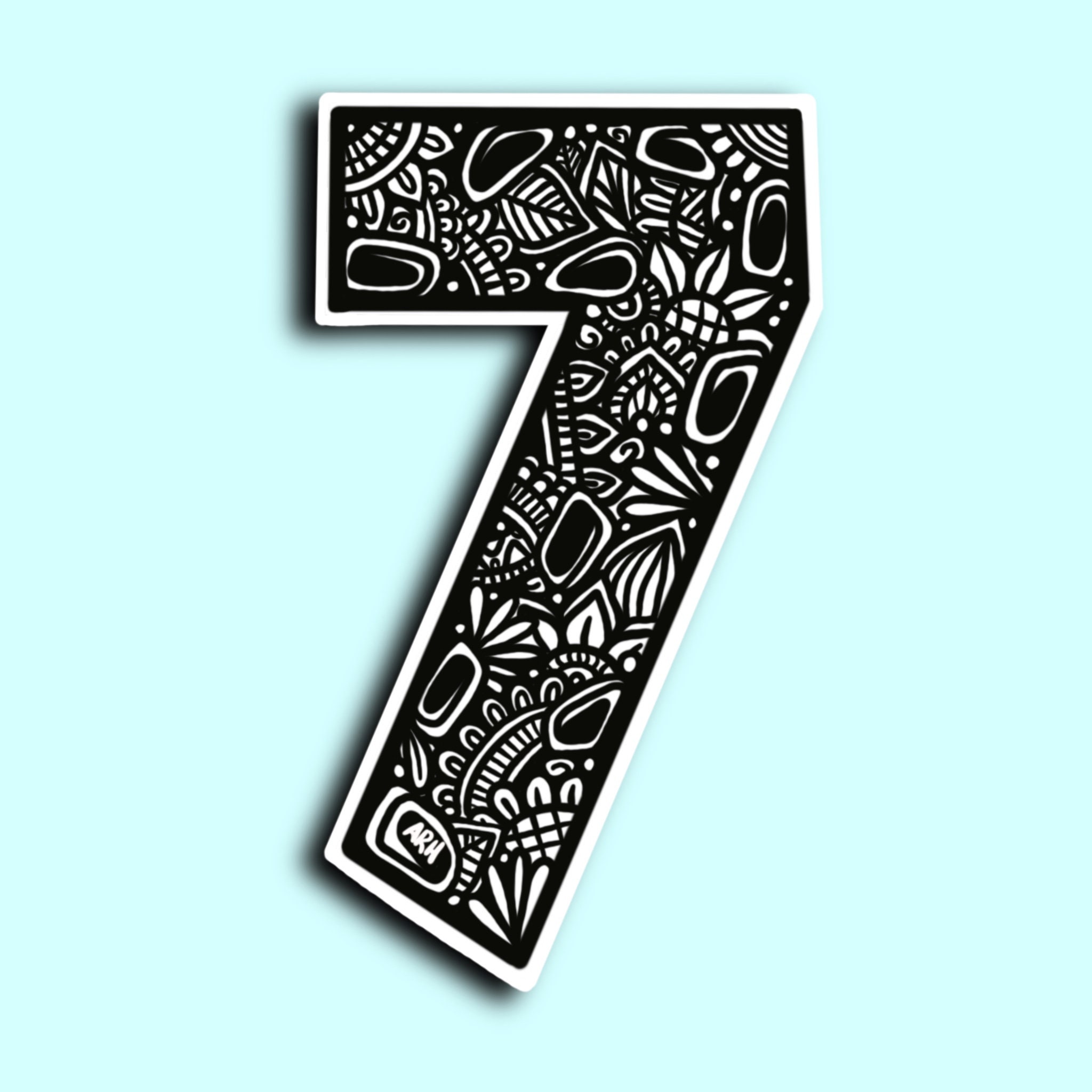 Number 7 Sticker WATERPROOF - Etsy