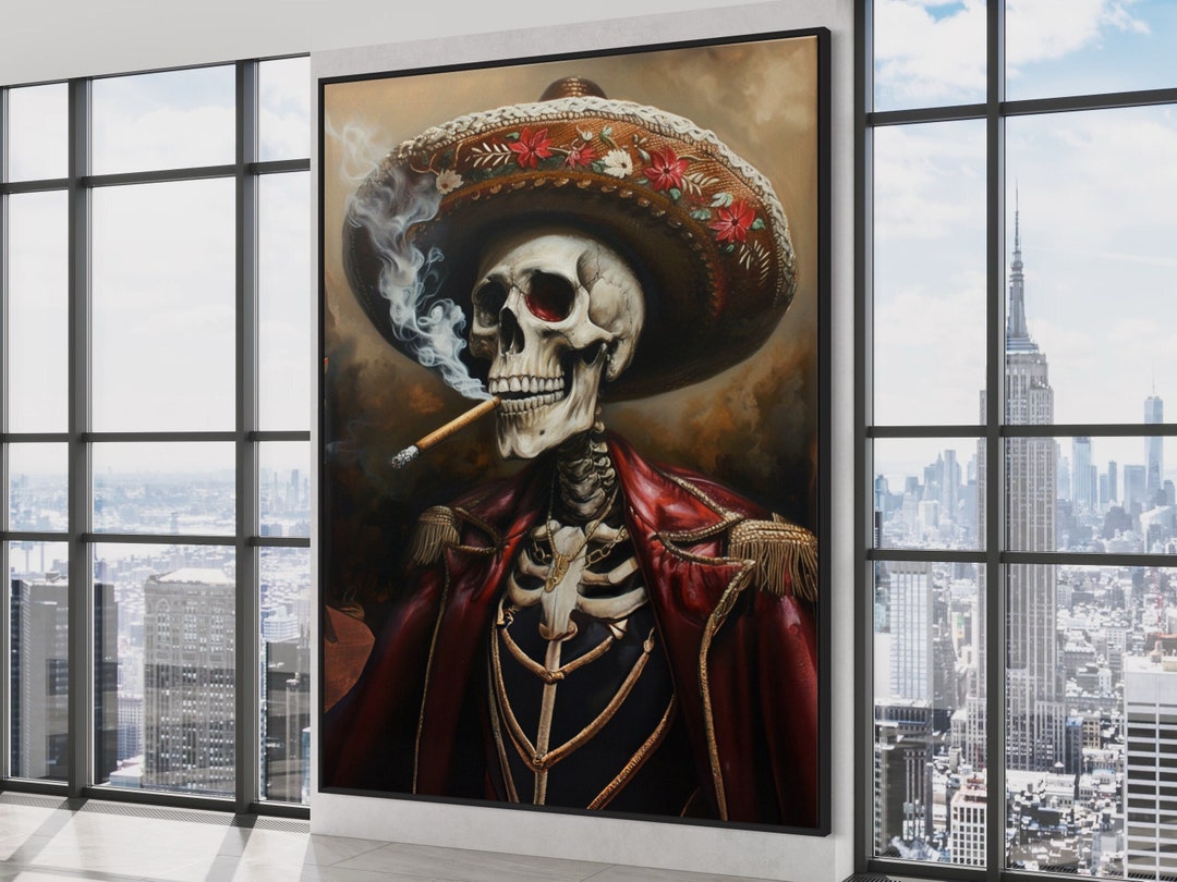 Skeleton Cowboy Print | Western Wall Art Decor | Skull Art | Western ...