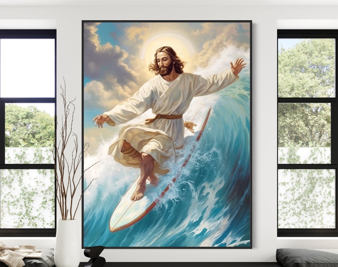 Jesus Art | Surfboard Wall Art | Surfboards Wall Art | Beach Decor ...