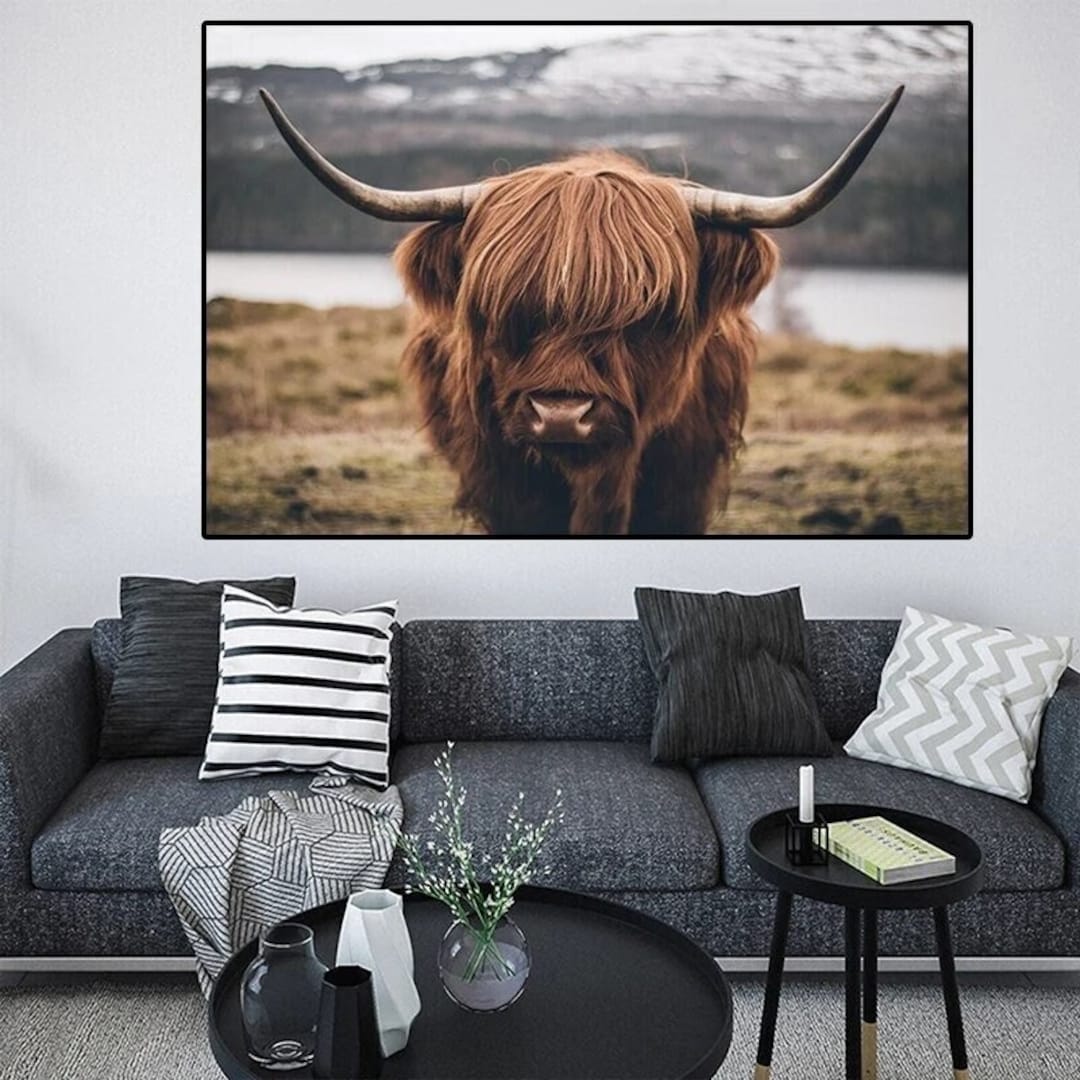 Farmhouse Wall Decor | Highland Cow Print | Highland Cow Wall Decor ...