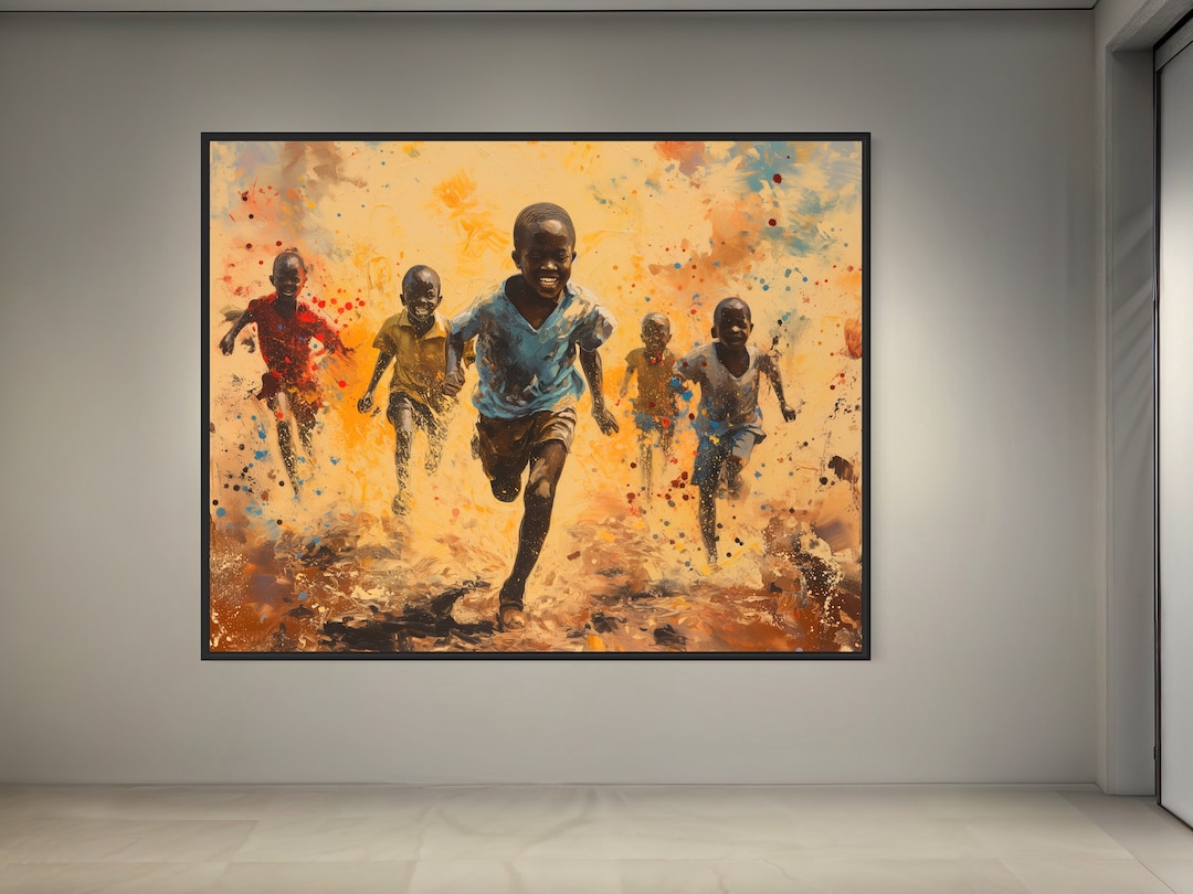 Black Boy Art, Painting Large/small/medium Happy Kids, African Black ...