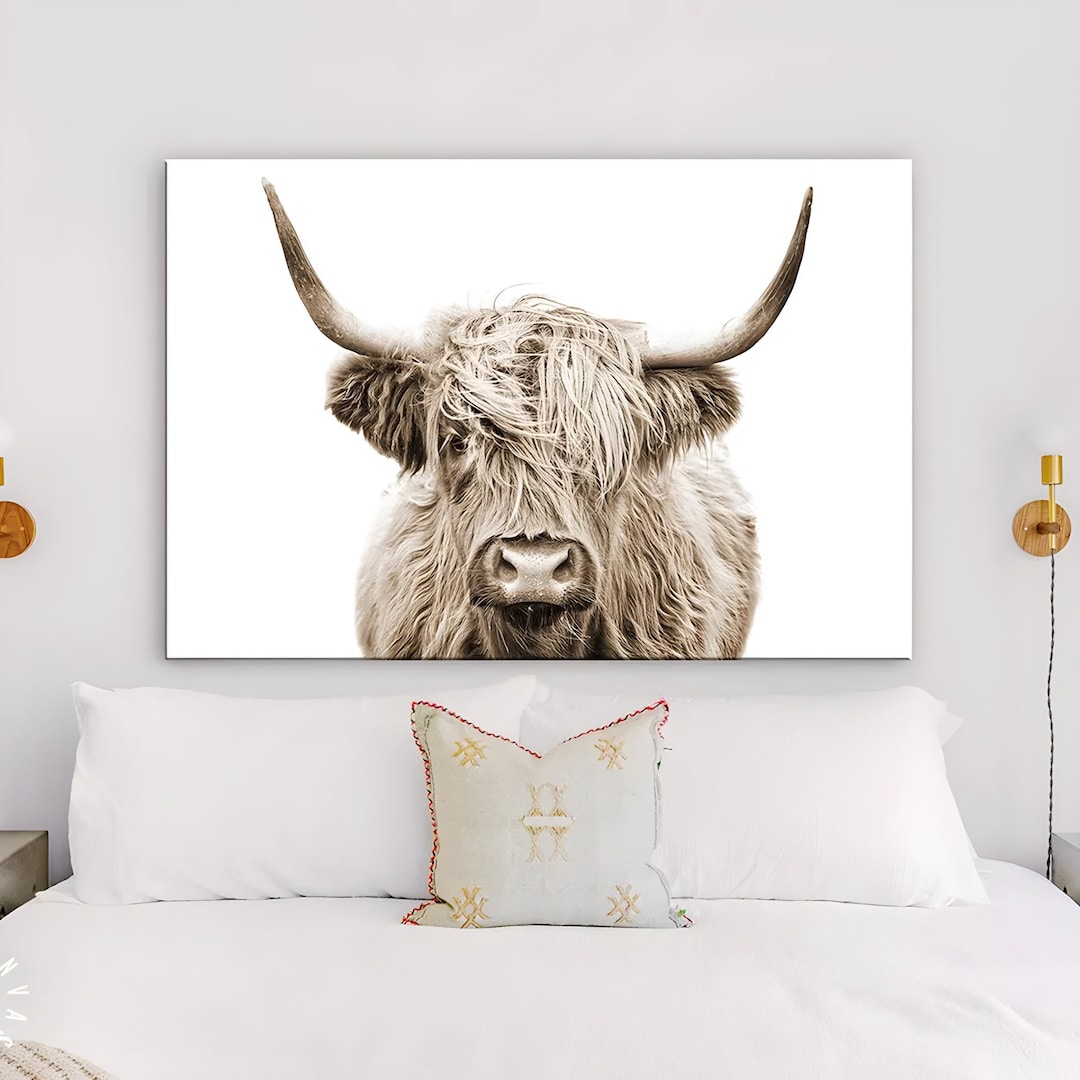 Highland Cow Print | Cow Art | Living Room Art | Farmhouse Decor ...
