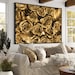 Gold Flower Wall Art | Gold Wall Decor | Gold Metal Flower Leaf Wall ...