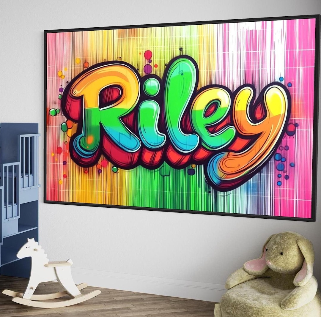 Custom Graffiti Name Decal - Personalized Wall Art for Kids Nursery ...