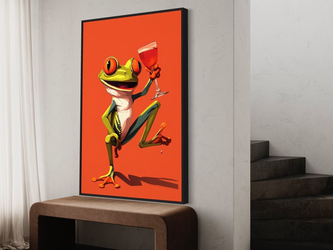 Retro Frog Coffee Print Retro Poster Vintage Frog Art Vintage Print ...
