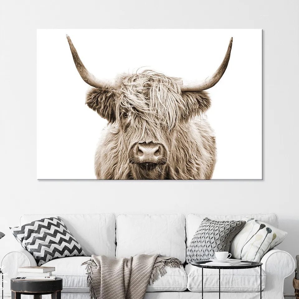 Highland Cow Print | Cow Art | Living Room Art | Farmhouse Decor ...
