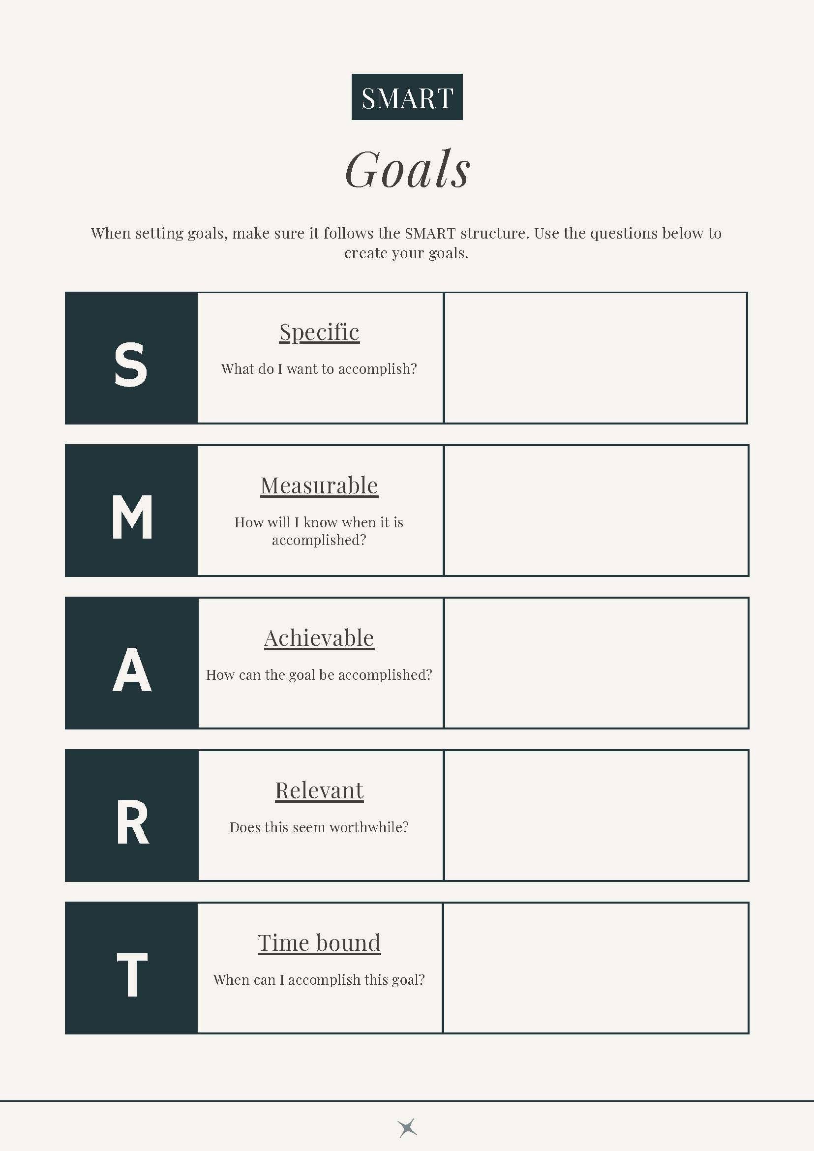 Navy SMART Goals Template Minimalistic Professional Career Goal Setting ...