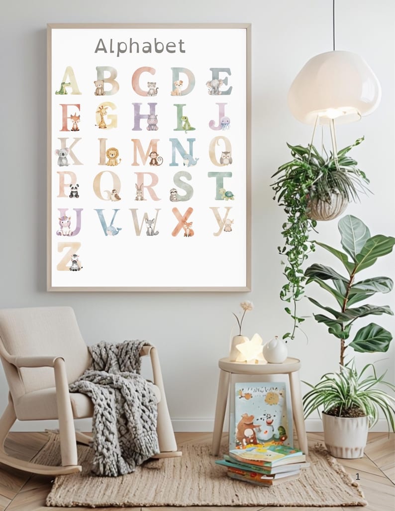 Animal Alphabet Poster | A-Z Nursery Wall Art (printable) - Etsy