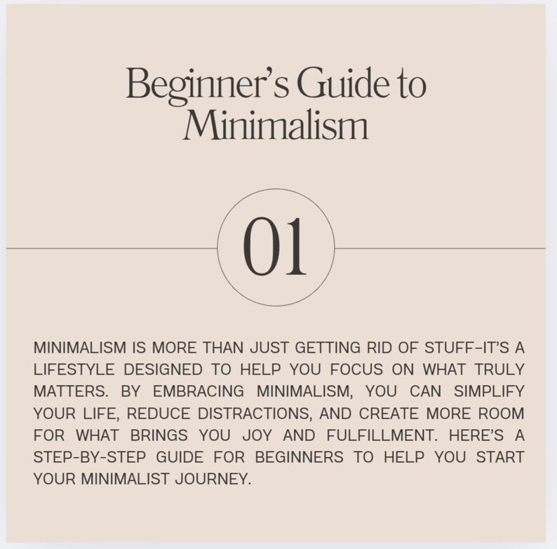 Beginners Guide to Minimalism - Etsy