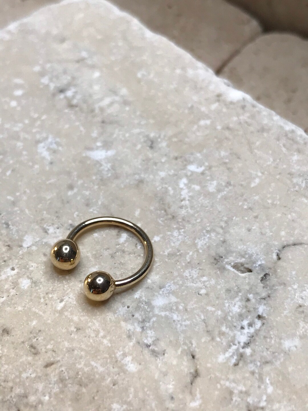 14K Solid Gold Septum, Daith, Cartilage, Helix Horseshoe Ring, 16g, 4mm ...