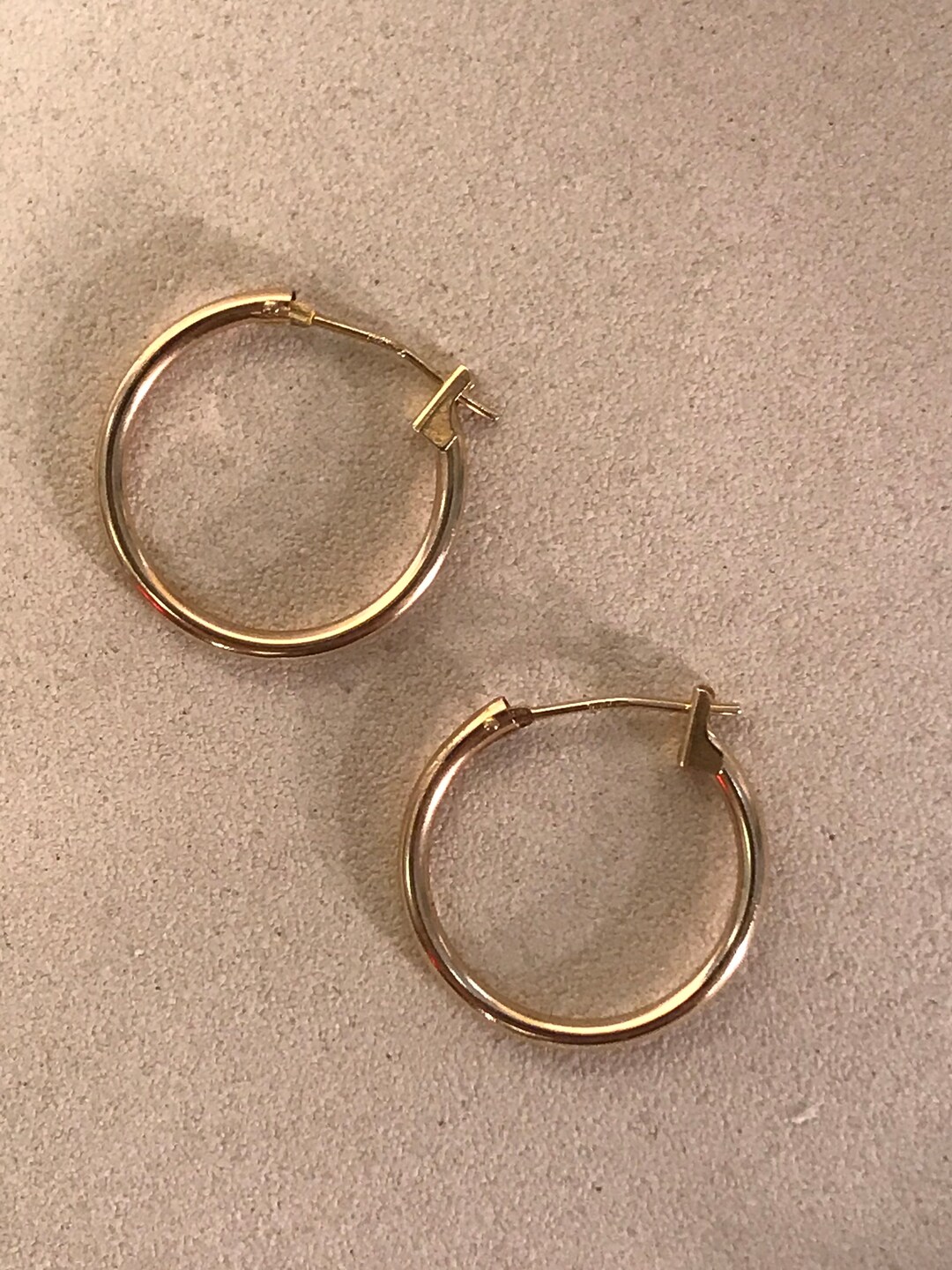 14K Solid Gold Hoop Earrings, Small Gold Hoops, 18mm Gold Hoops - Etsy