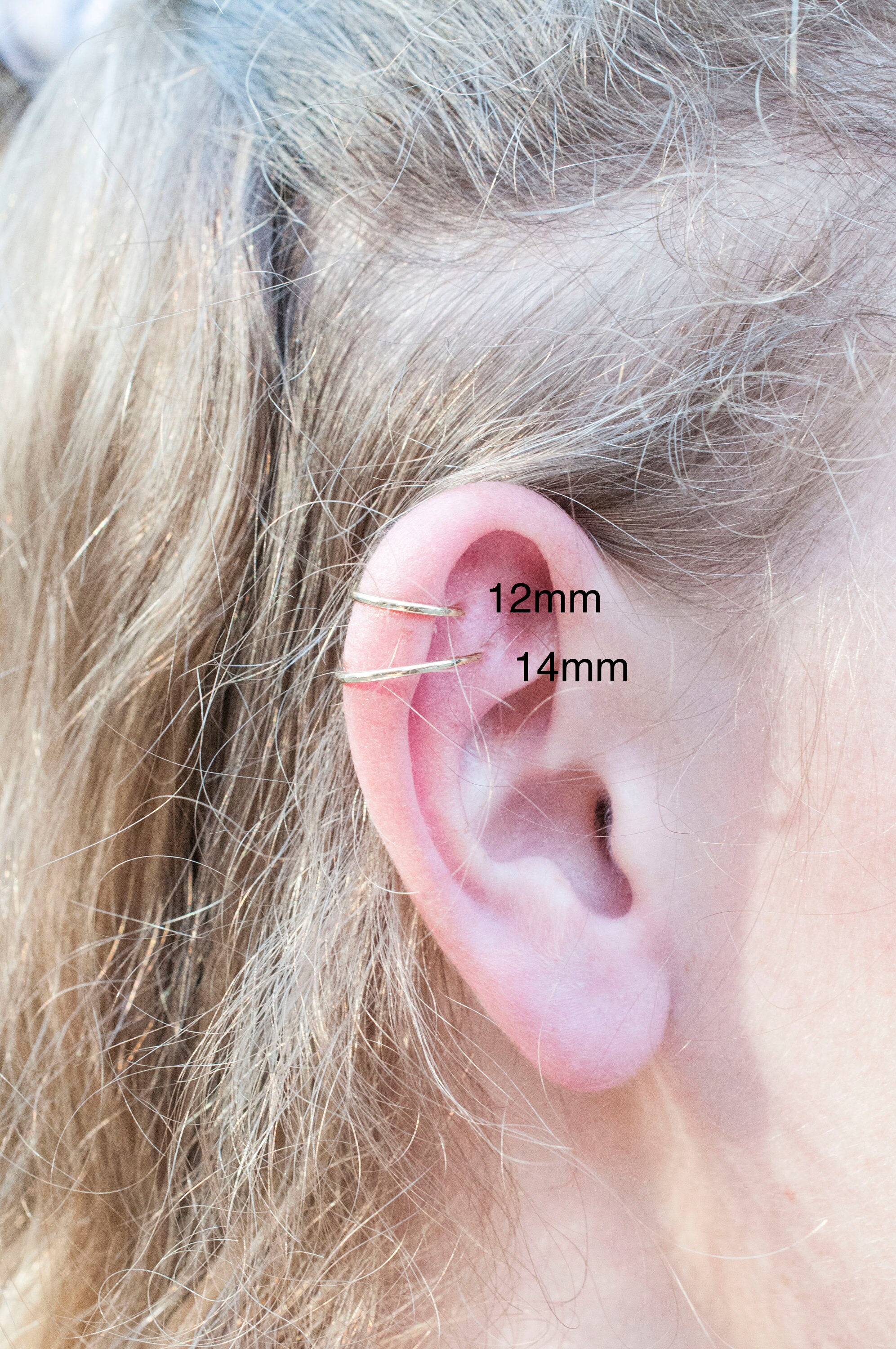 14k Solid Gold 14 Mm Conch Hoop Conch Jewelry Conch Etsy