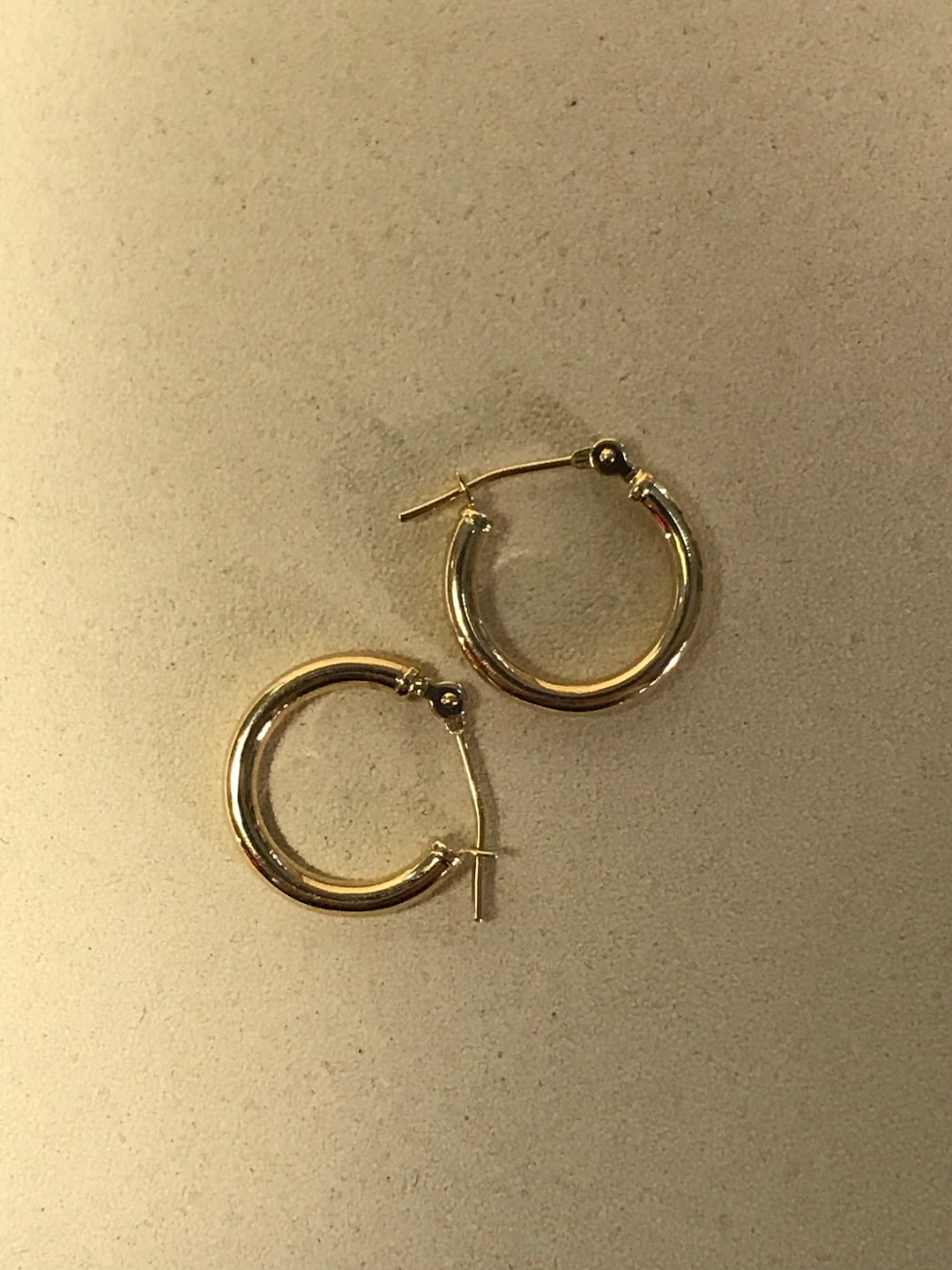 14K Solid Gold 14mm Hoops, Small Gold Hoops, Classic Gold Hoops - Etsy