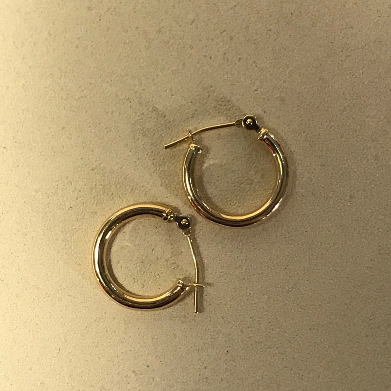 Solid 14k Gold Hoops - Etsy