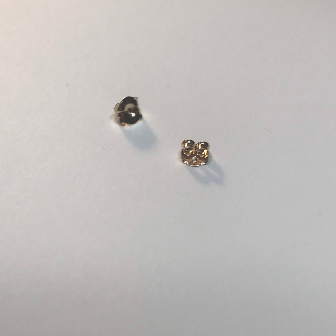 14K Solid Gold Earring Back, Push Back Earring Back, Replacement Backs ...