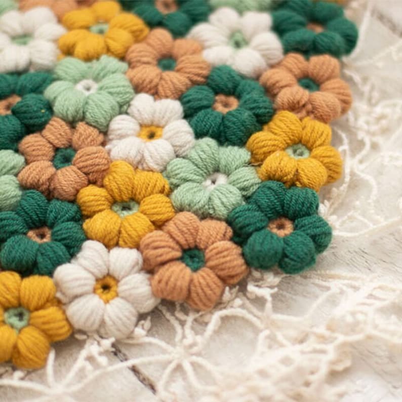 Hand-knitted Small Flower Mat Blanketlayer Newborn - Etsy